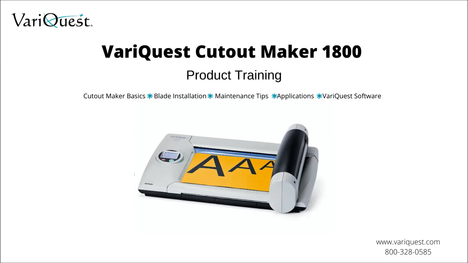 Cutout Maker 1800 Product Training Video