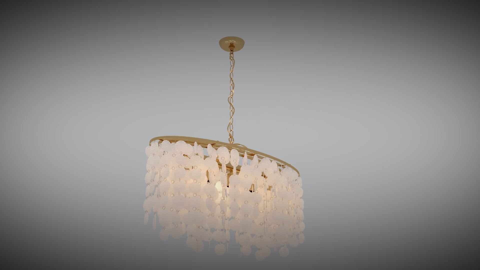 Elsa Capiz Shell Coastal Glam Pendant Light Fixture, 35.75"wx21"hx15"d ...