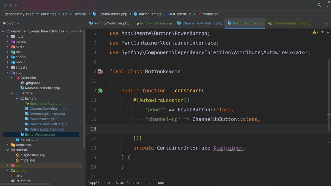 Command Pattern with AutowireLocator > Dependency Injection ...