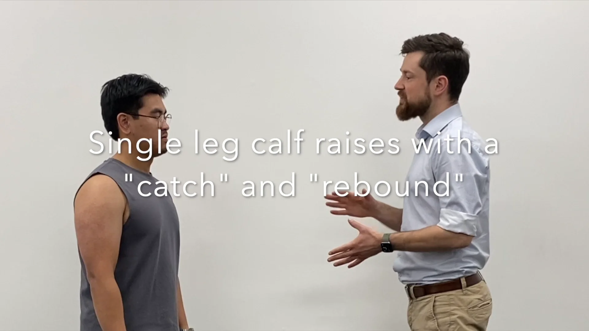 6. Single leg calf raises with a catch and rebound