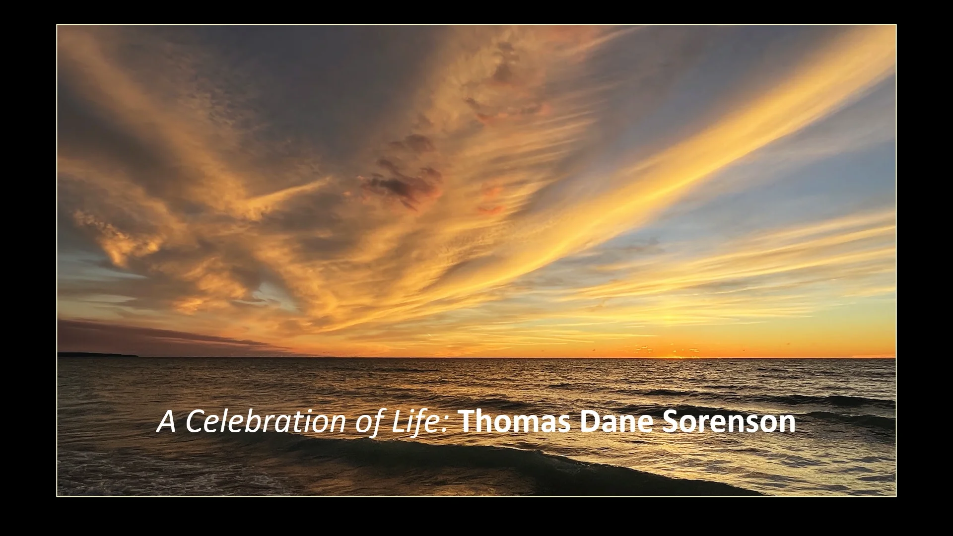 Memorial Service for Thomas Dane Sorenson 10-9-2024