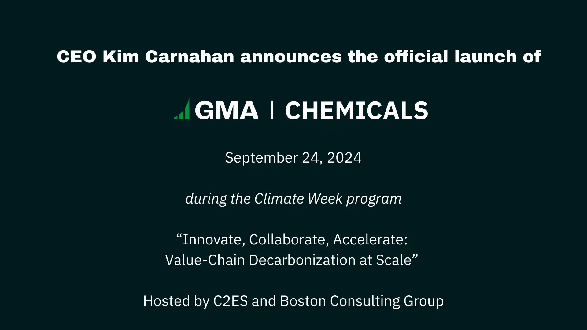 Launch of GMA Chemicals Program - September 24, 2024