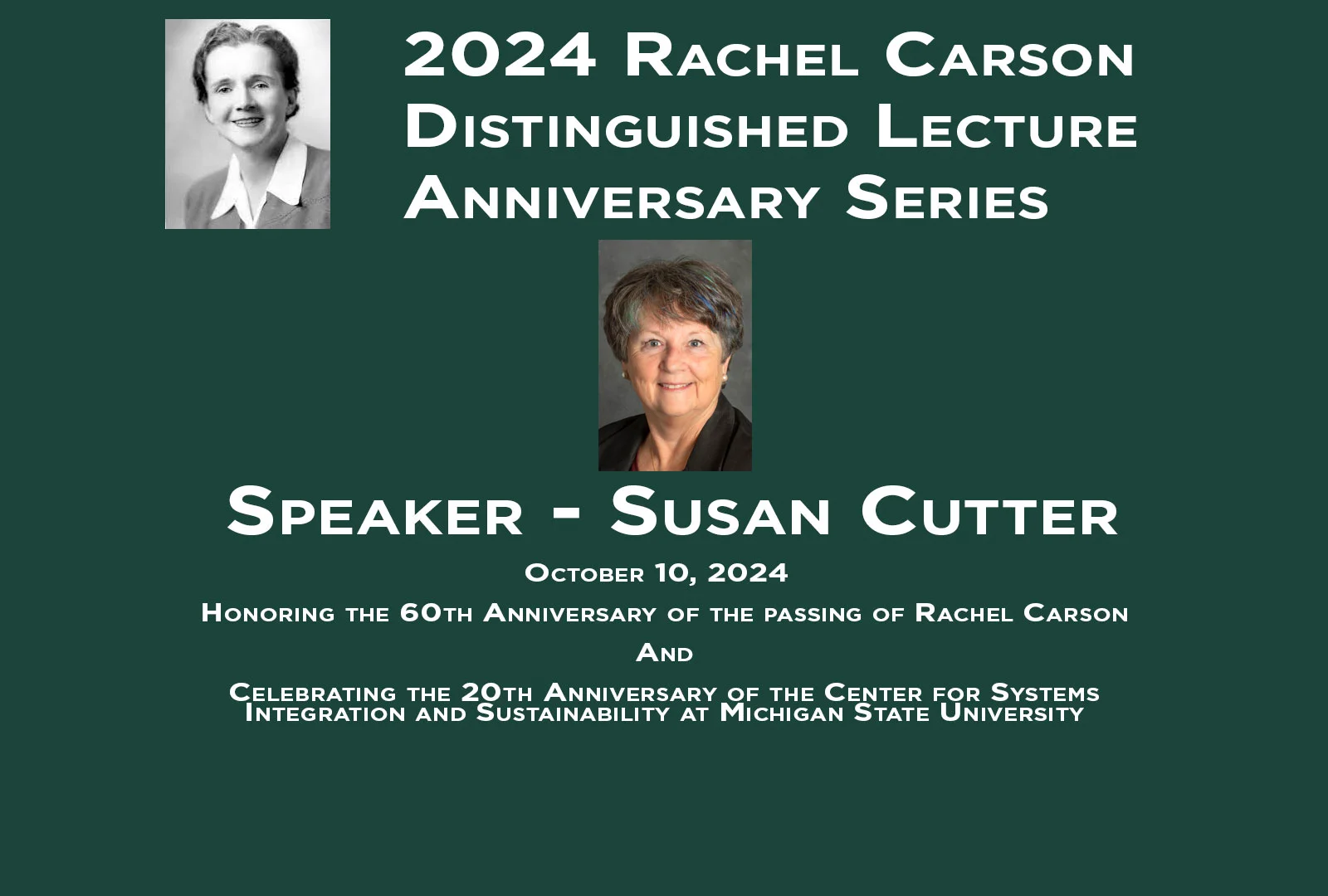 2024 Rachel Carson Distinguished Anniversary Series Lecture by Susan Cutter