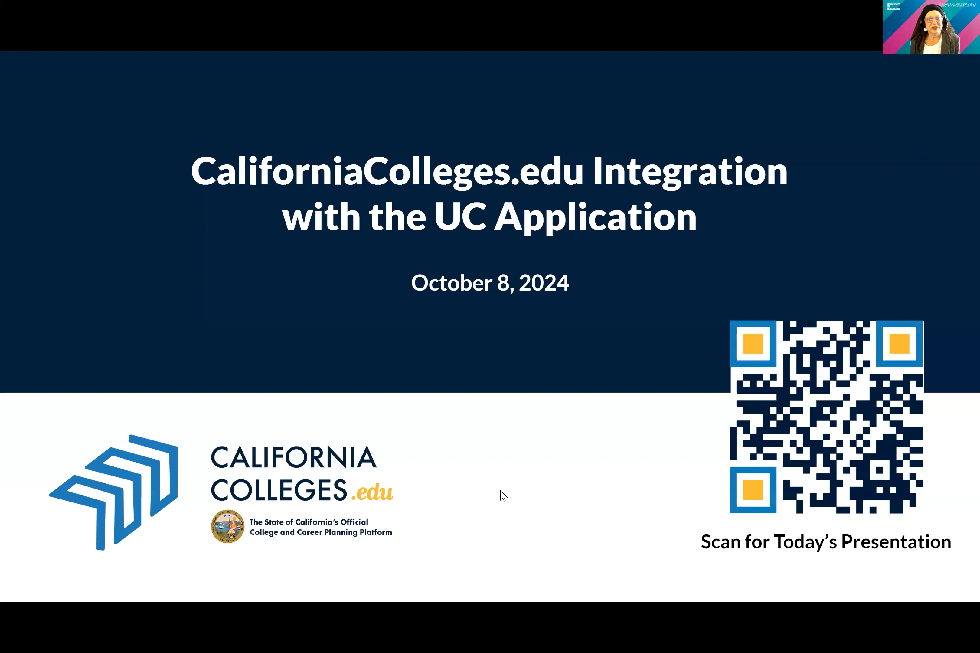 CaliforniaColleges.edu and UC application integration - October 8, 2024