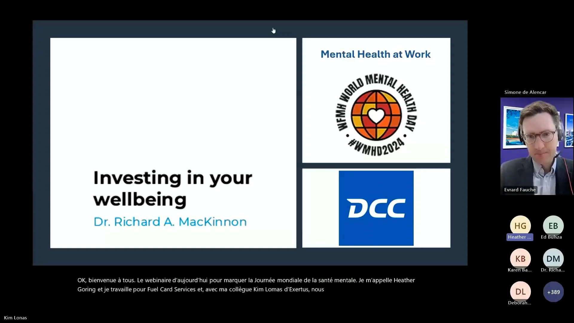 DCC World Mental Health Day Webinar with Dr. Richard MacKinnon