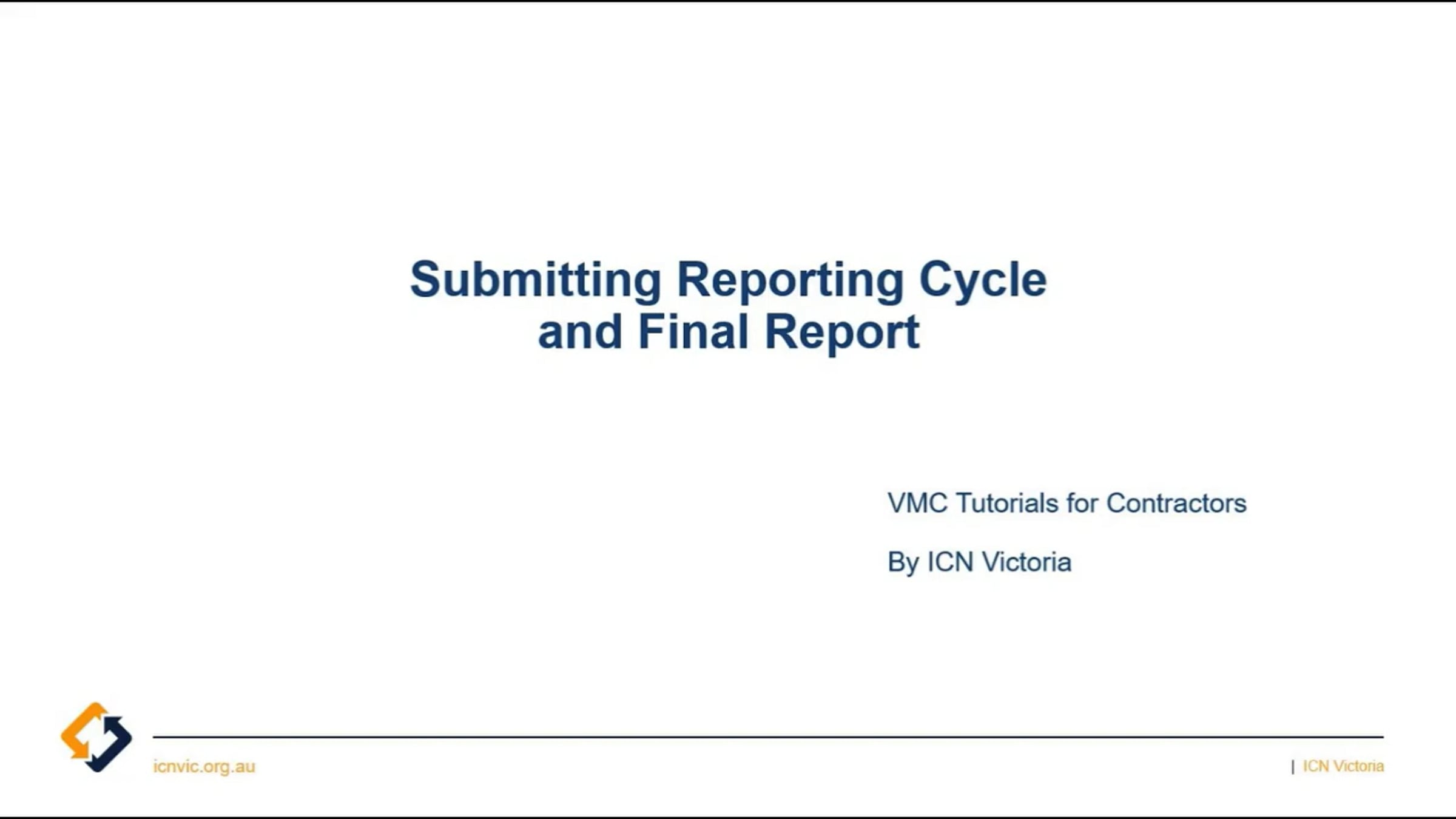 Submitting Reporting and Final Report