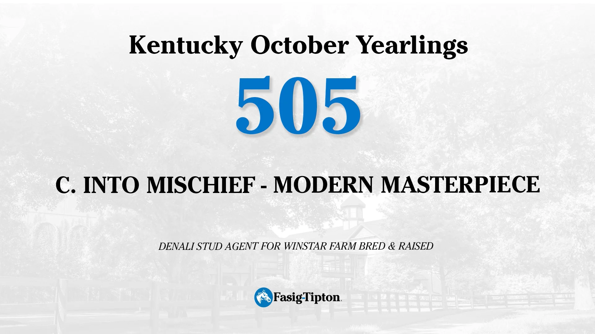 FTKOCT24, Hip 505, c. Into Mischief - Modern Masterpiece 23
