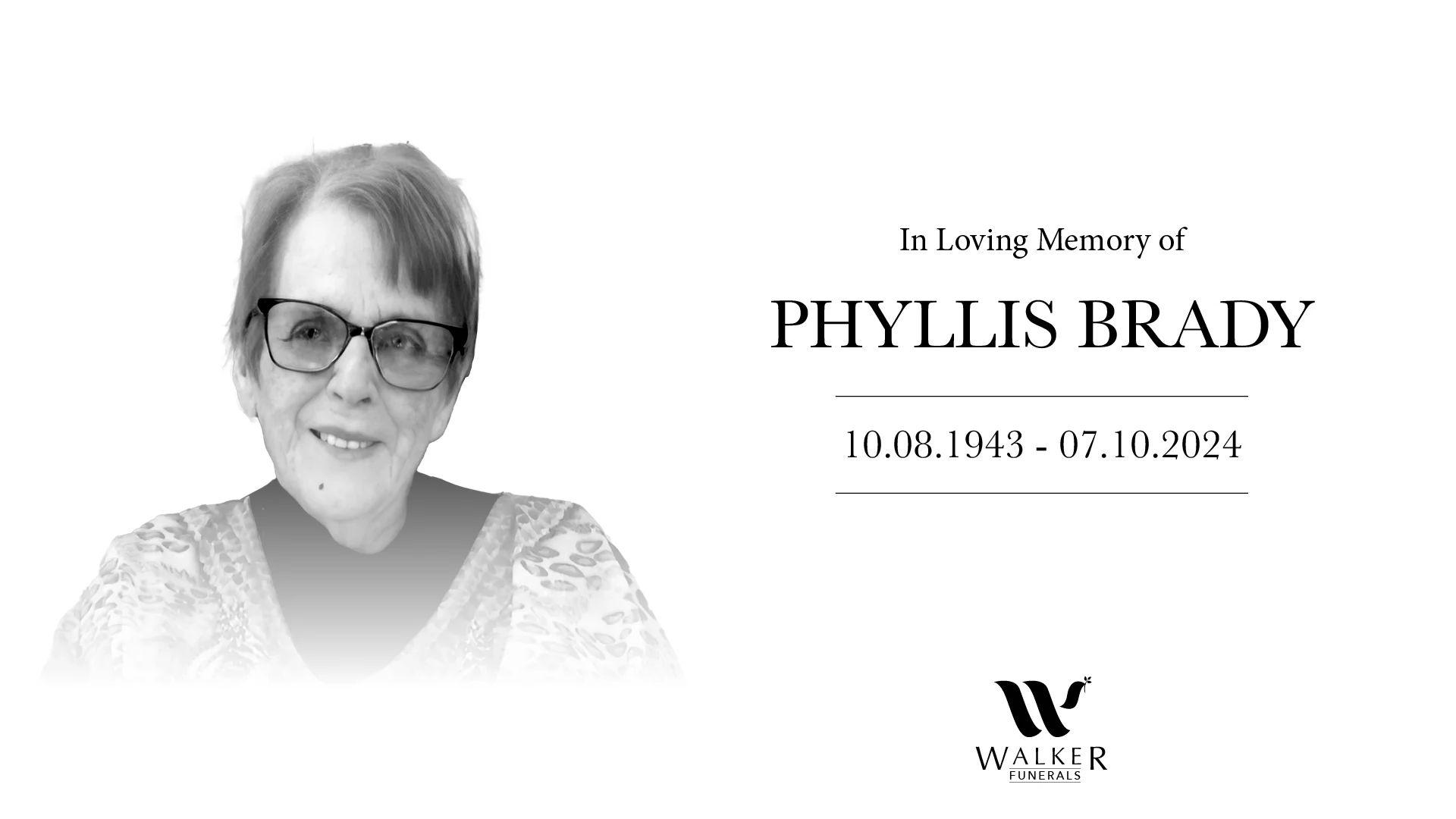 Robert B Walker Funerals - Phyllis Brady on Vimeo