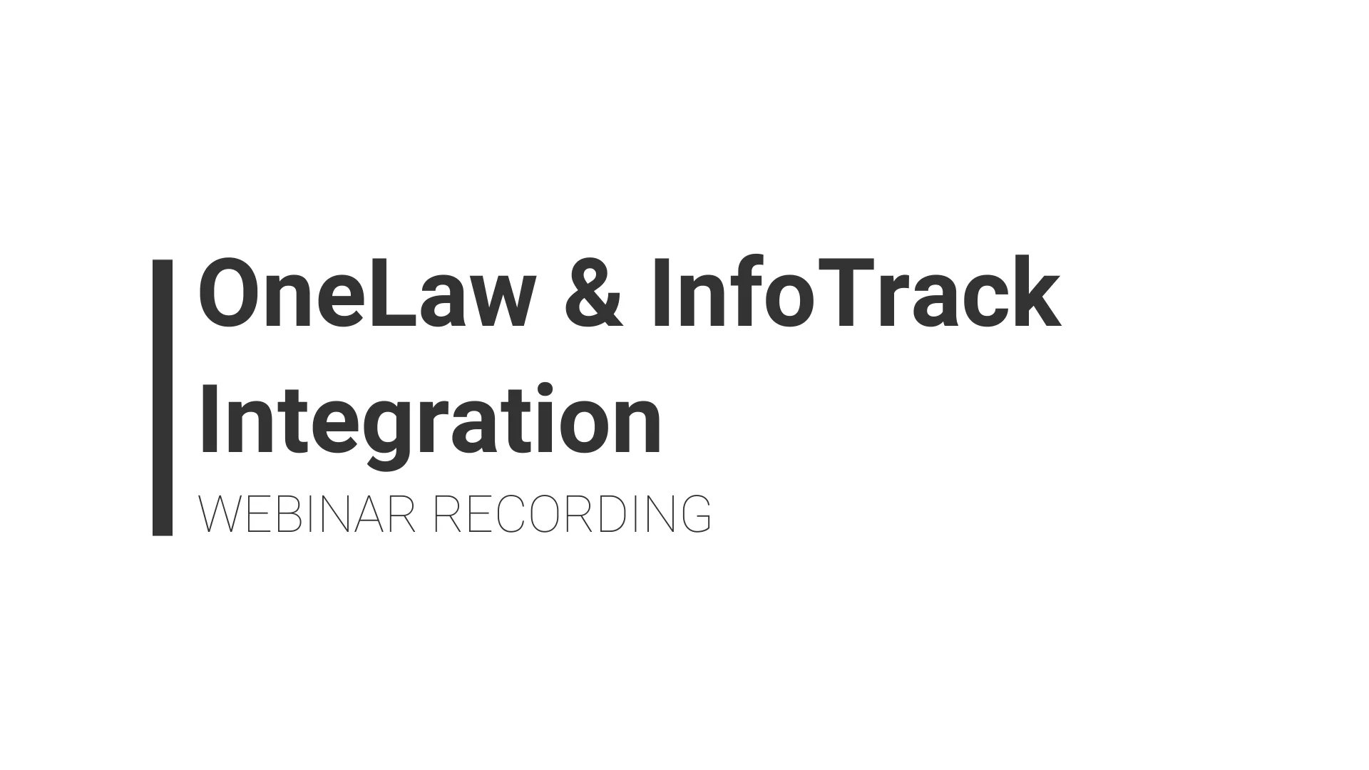 OneLaw & InfoTrack Integration