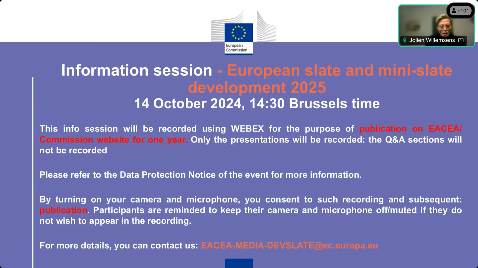 Recording - Info Session - European Slate development and European Mini-slate development 2025
