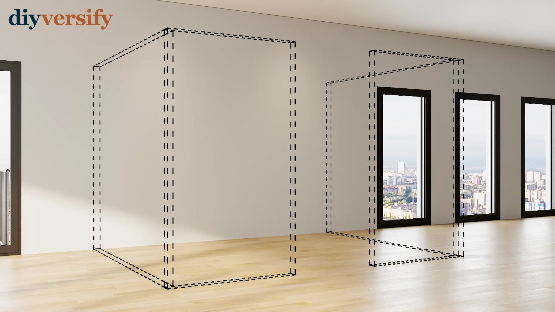 Mounted U-shaped Partition Wall with Door - Assembly Video - Diyversify