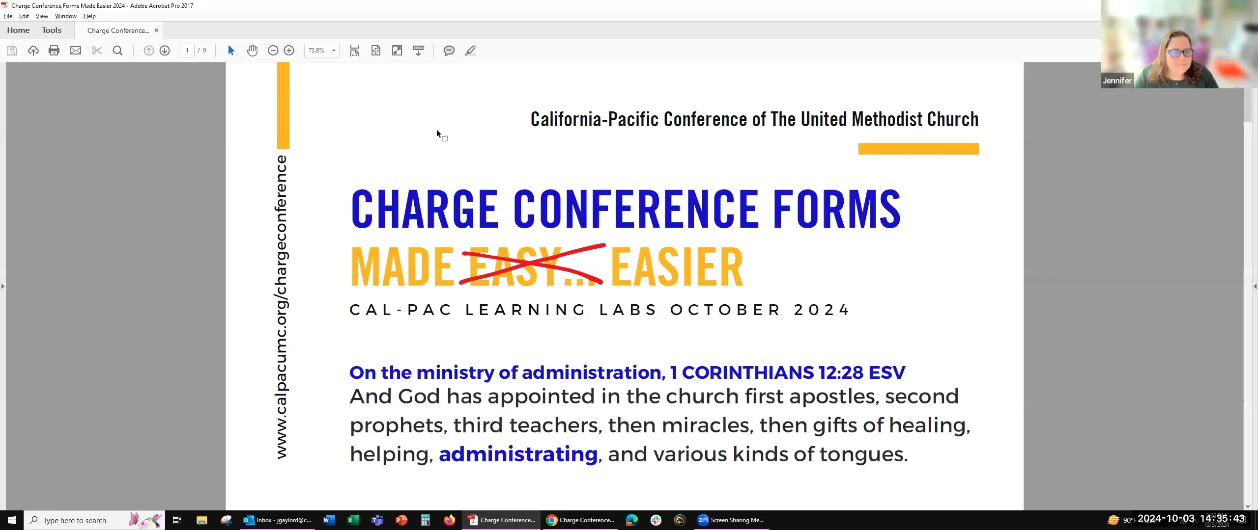 October 3: Charge Conference Forms Made Easier: Option 2