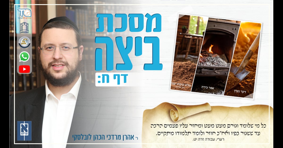 R' Aron Mordechai Lubelsky | Beitzah Daf 8b - Oraysa