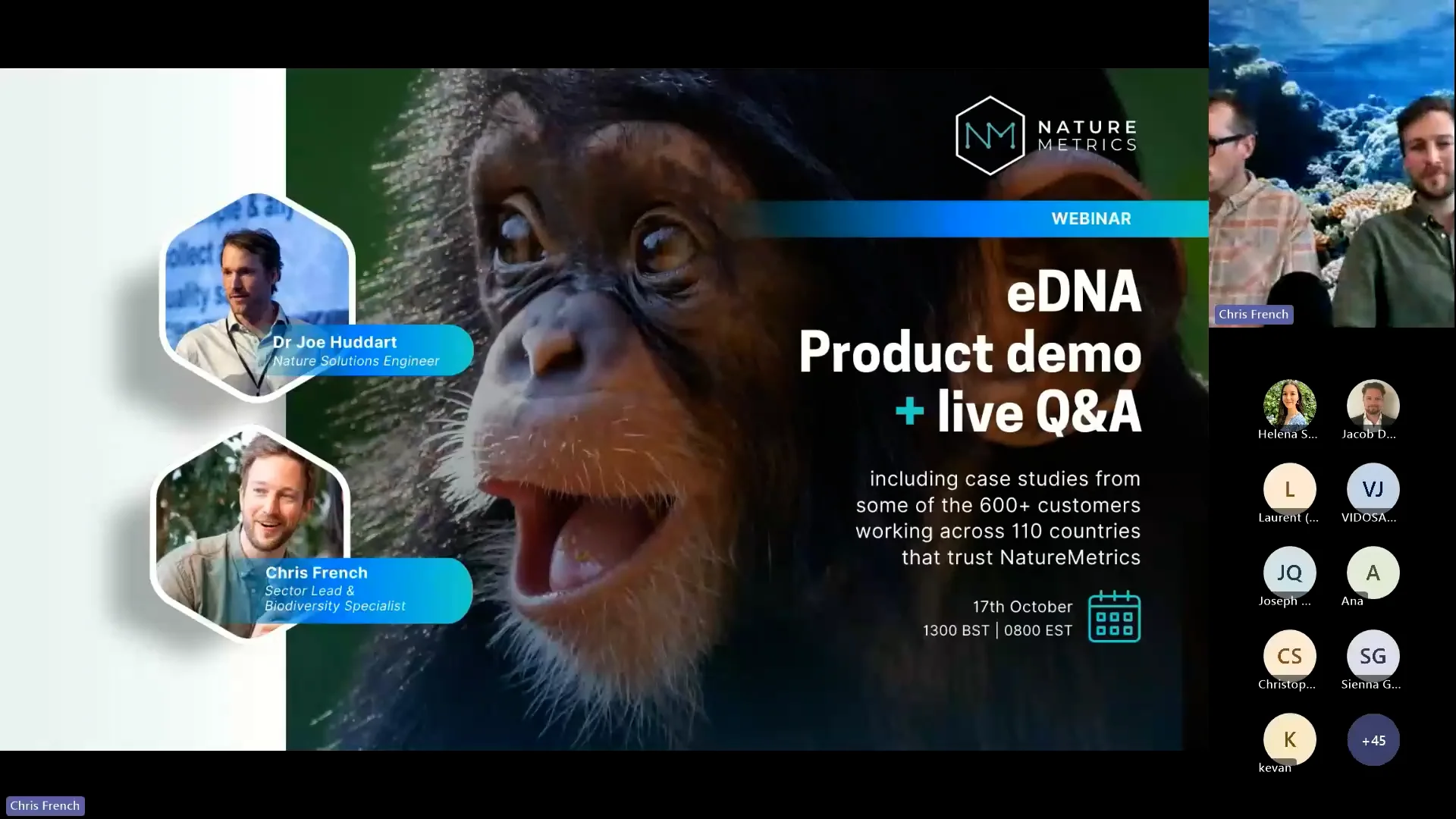 Introduction to eDNA, Case Studies, and the NatureMetrics Platform [webinar]