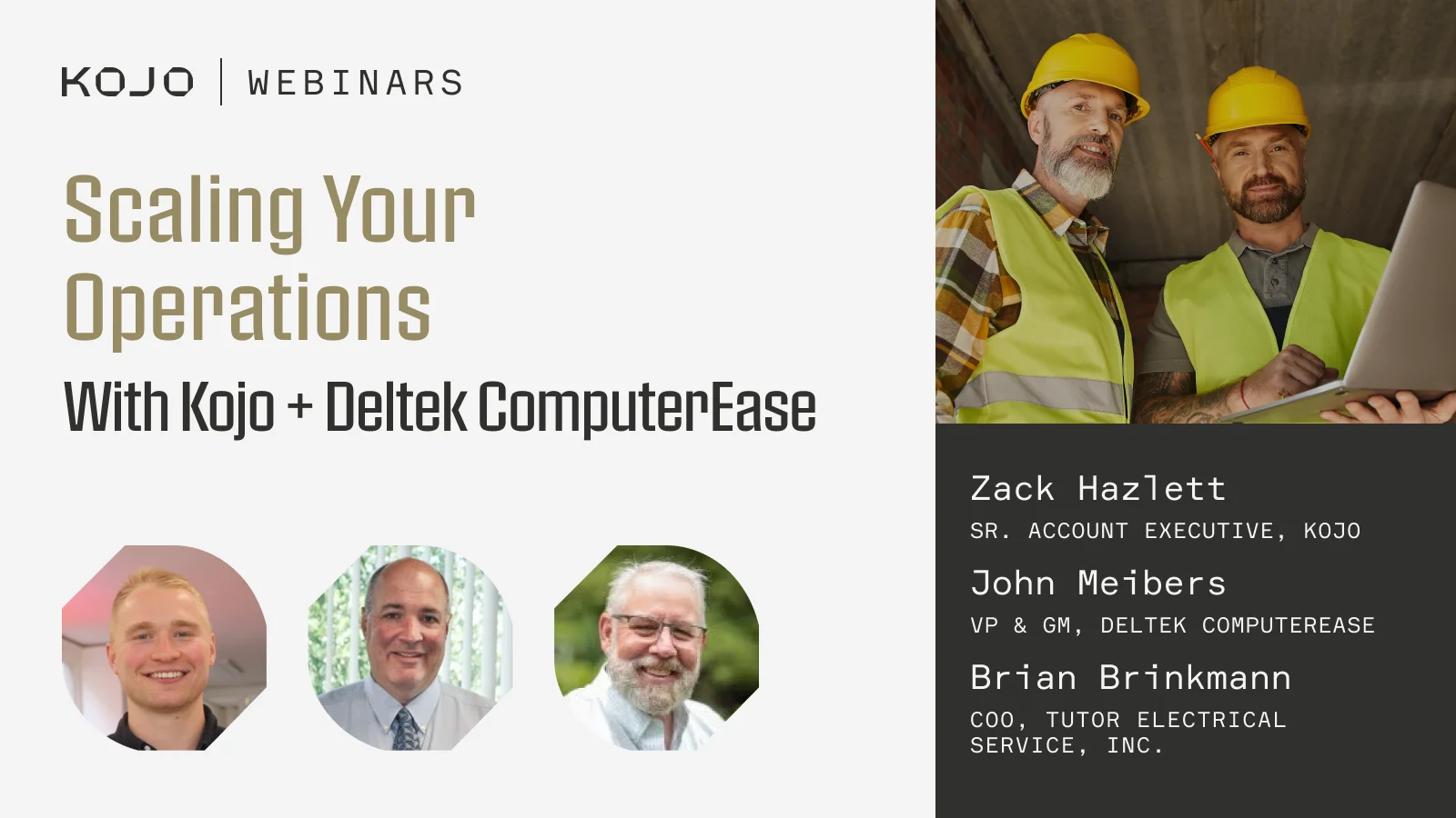 Deltek ComputerEase + Kojo - Tutor Electrical Webinar