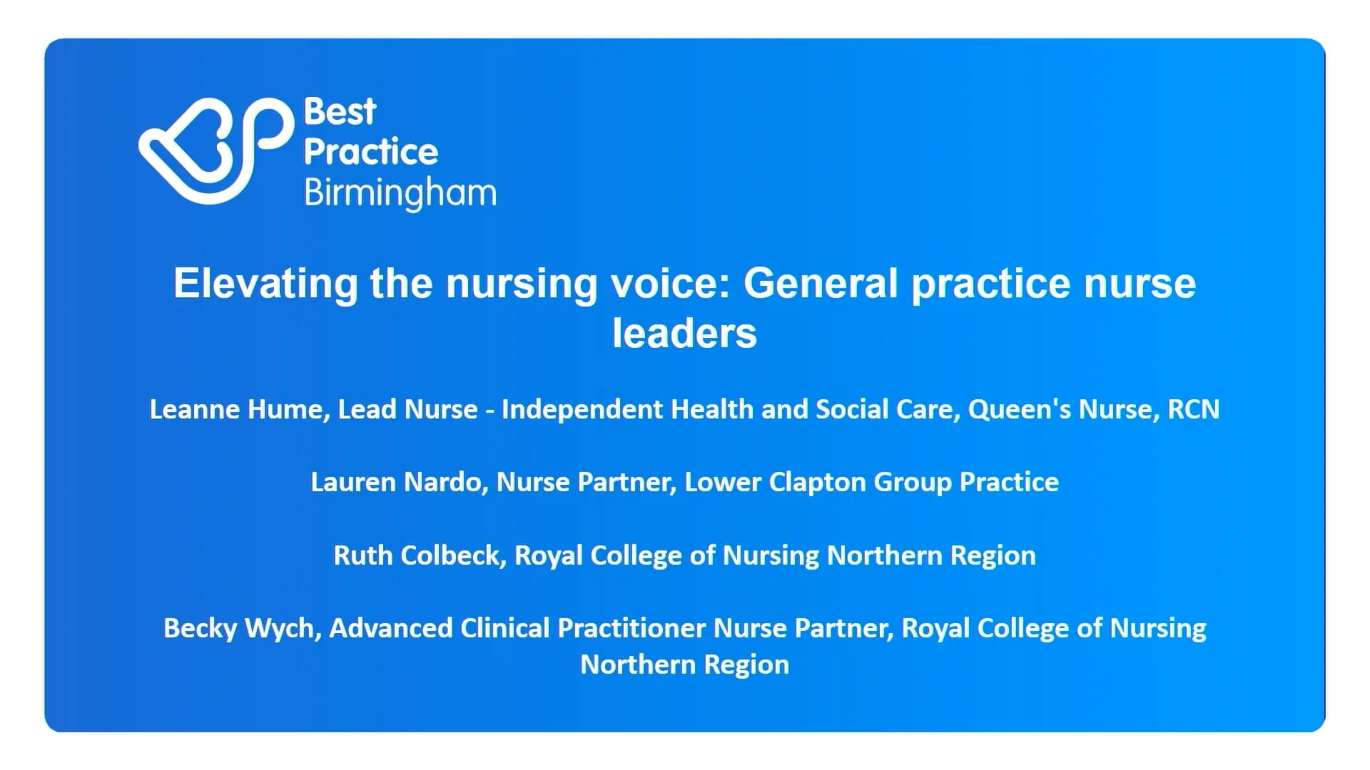 BestPractice_Nursing & MDT Theatre_D1_1015_Elevating the nursing voice ...