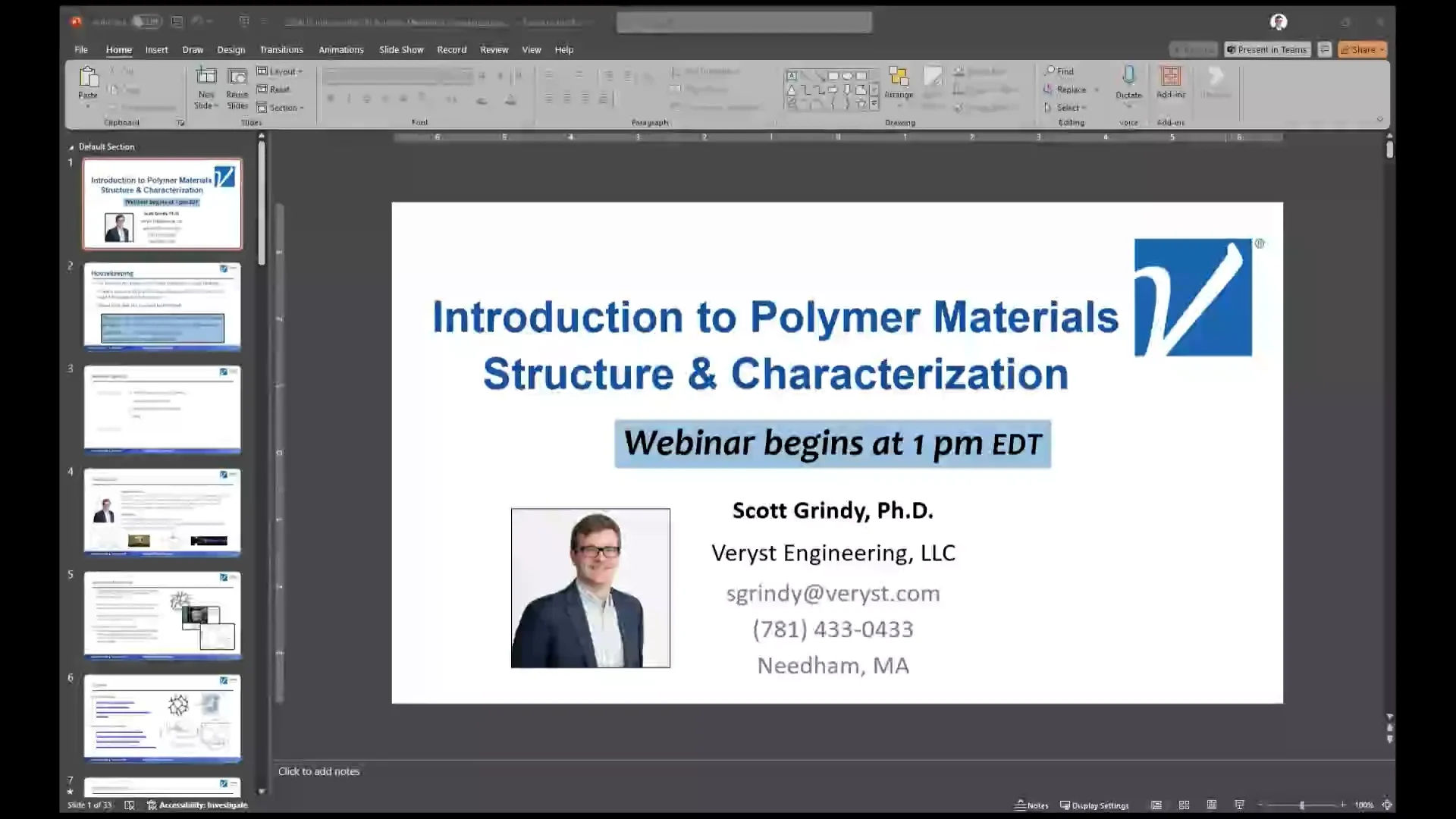 2024-10-17 Webinar Practical Polymer Materials Structure & Characterization