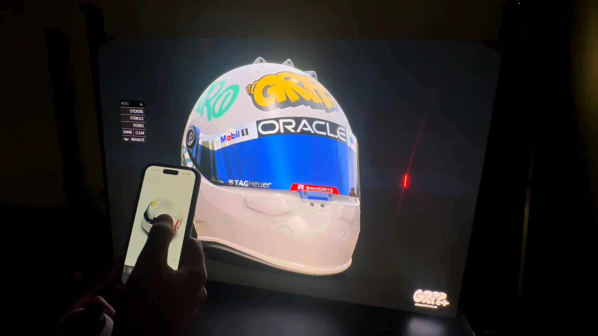 F1 Helmet Demo - LED Graffiti Wall