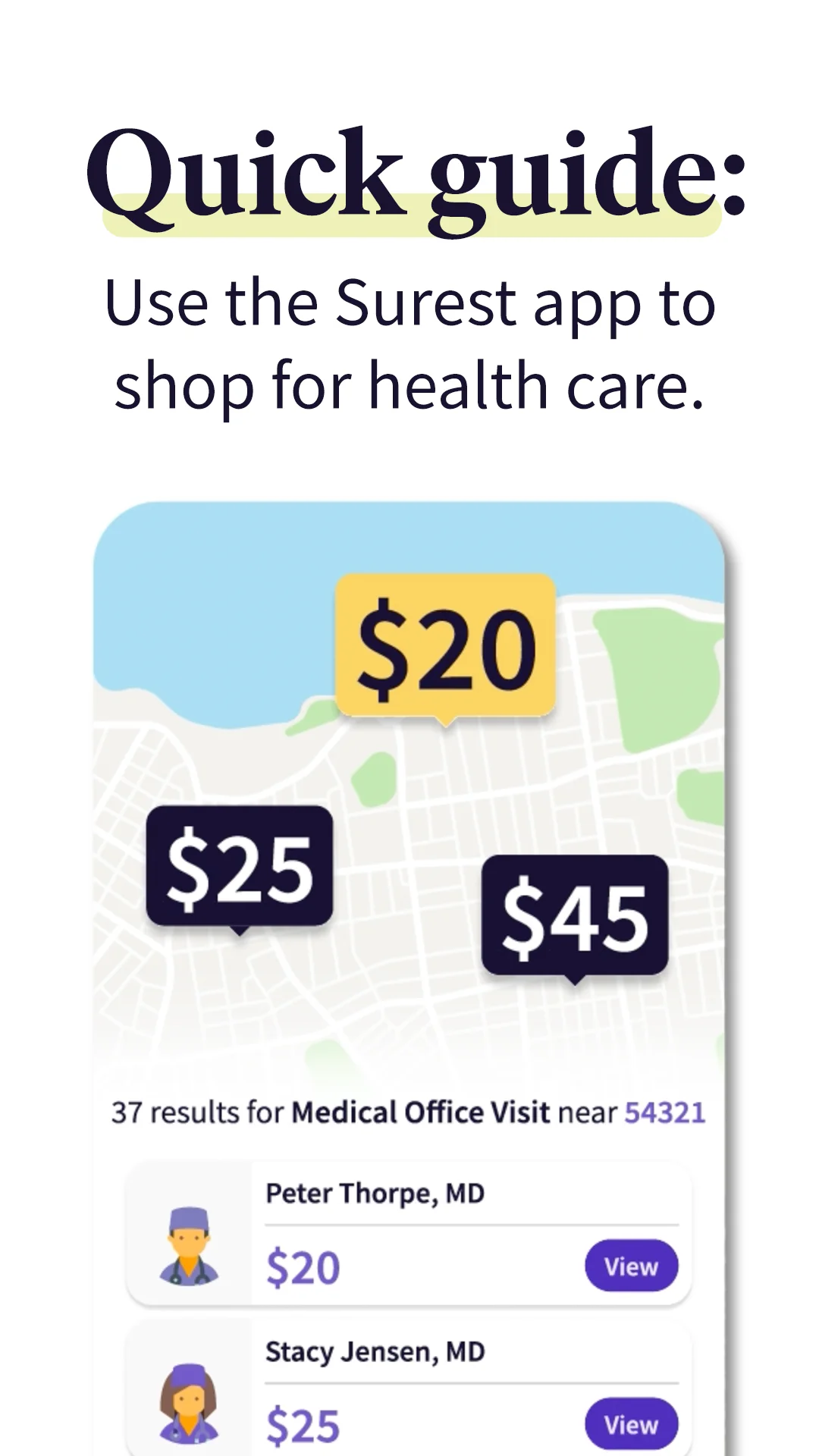 Quick guide: Use the Surest app to shop for health care.