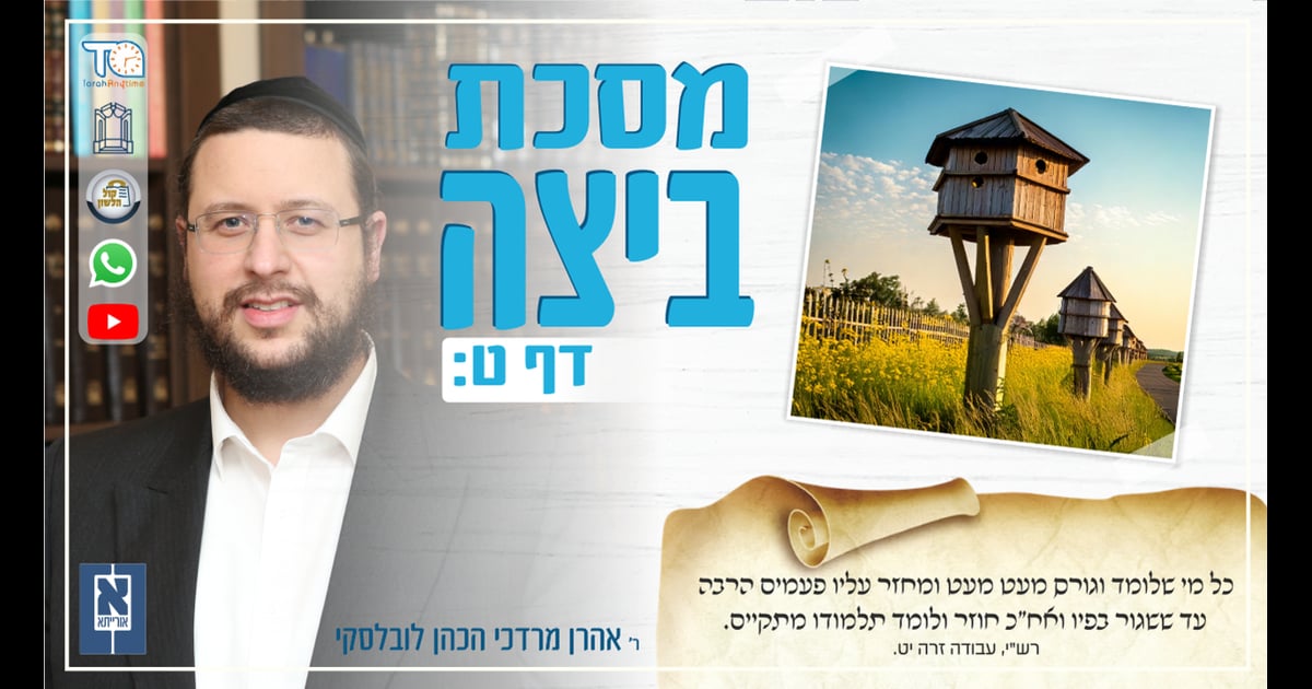 R' Aron Mordechai Lubelsky | Beitzah Daf 9b - Oraysa