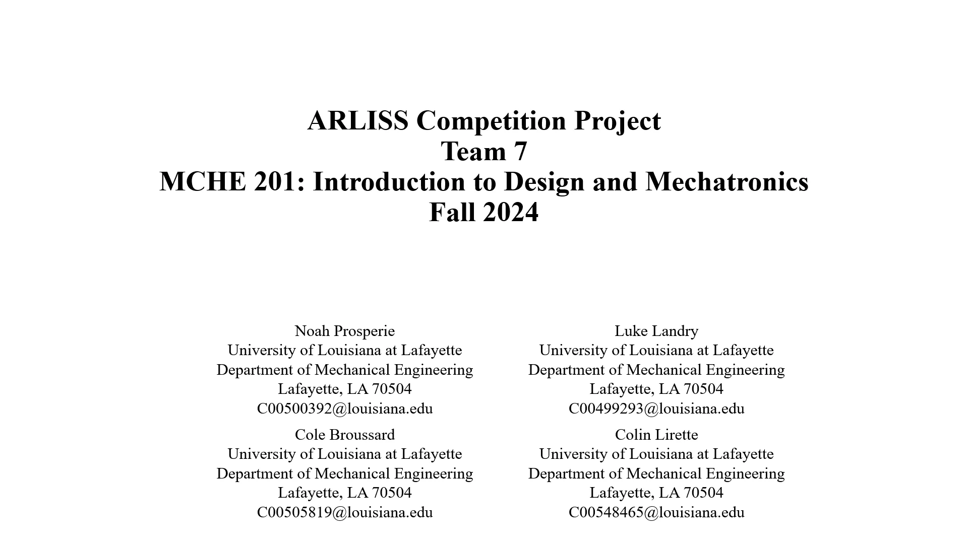 Team 7 ARLISS Competition Presentation Final
