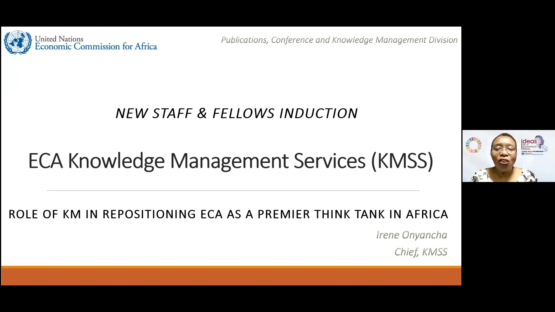 Knowledge Management Services, by Ms. Irene Onyancha, Chief of KMS