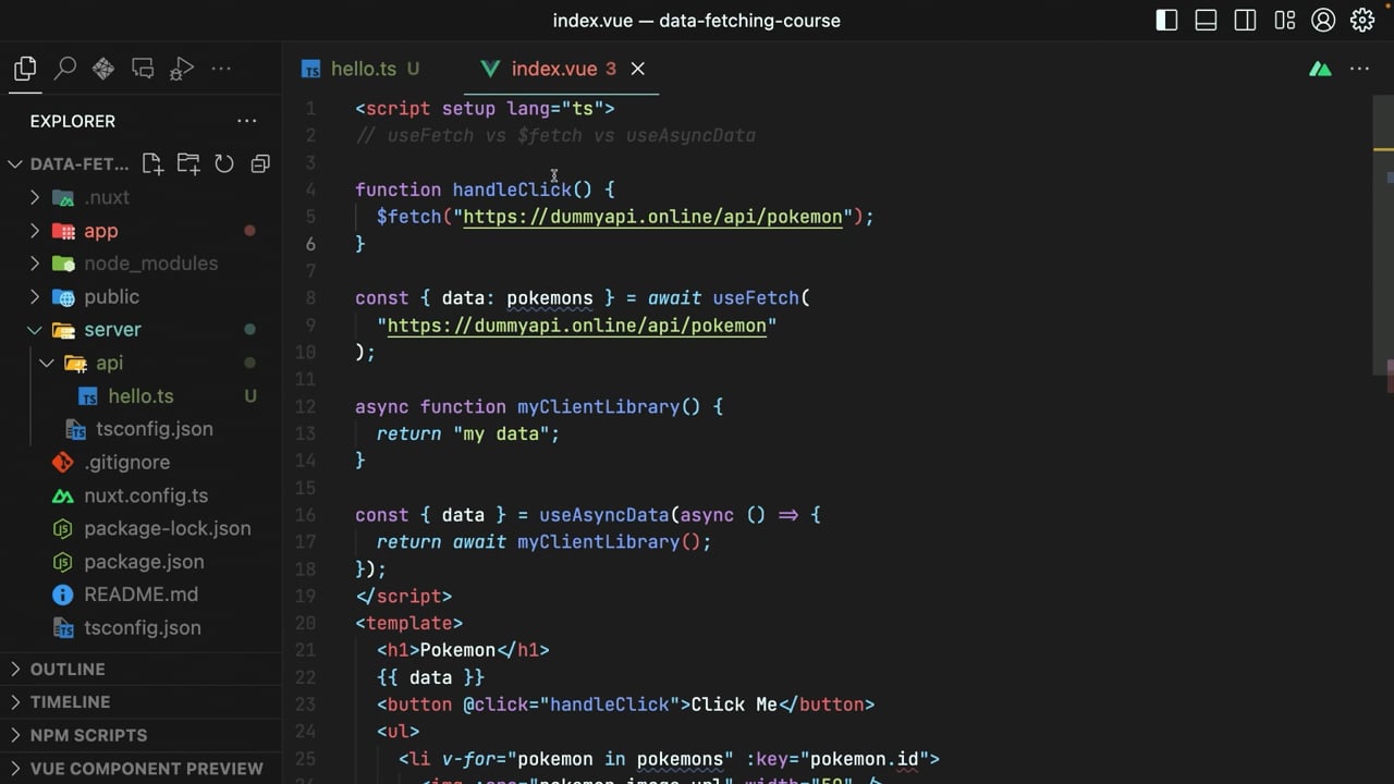 Another Use Case for $fetch - in API Endpoints - A Vue.js Lesson... Another Use Case for $fetch - in API Endpoints - A Vue.js Lesson...