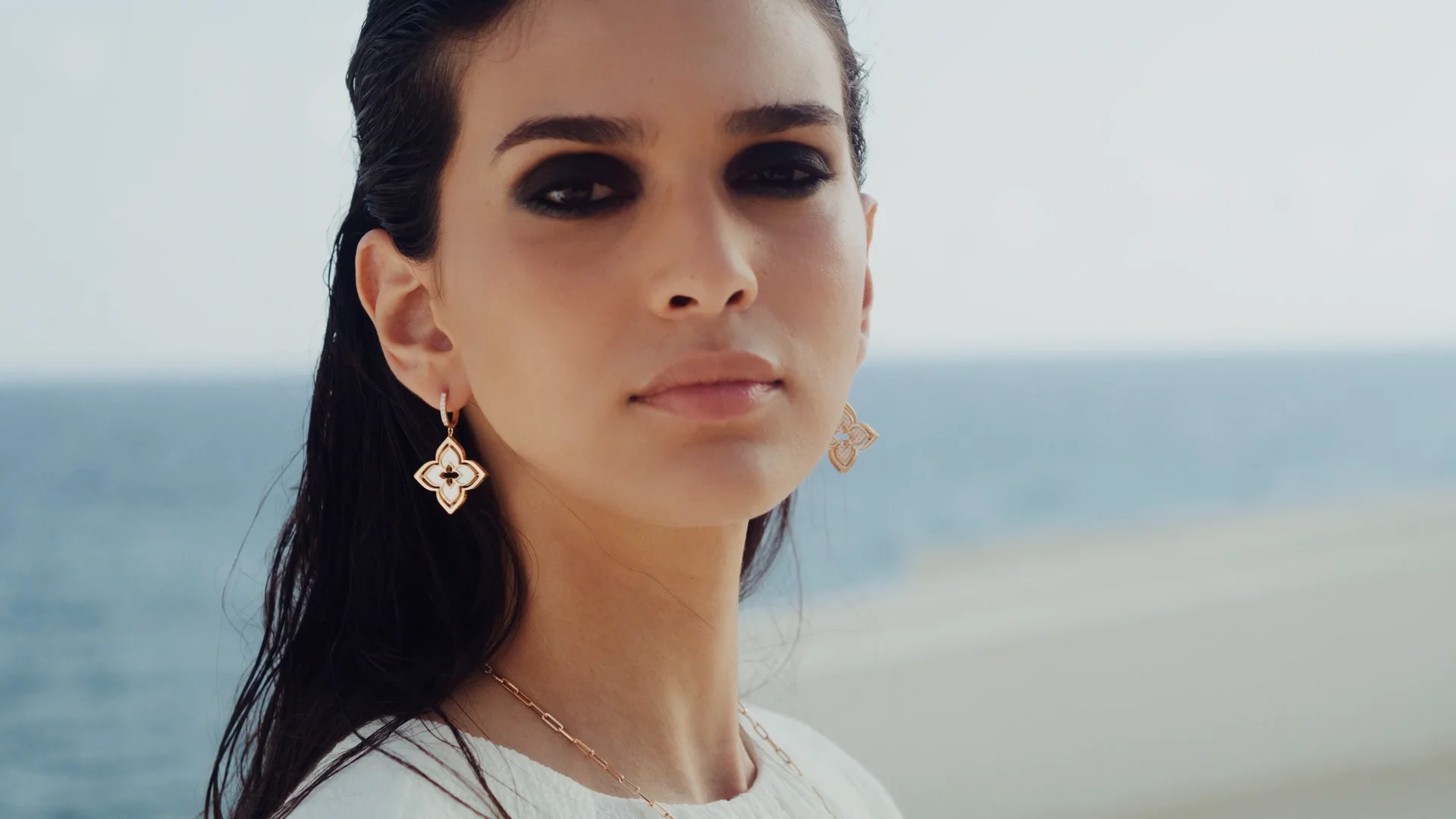 VENETIAN PRINCESS EARRINGS WITH BLACK AND WHITE DIAMONDS VENETIAN PRINCESS EARRINGS WITH BLACK AND WHITE DIAMONDS