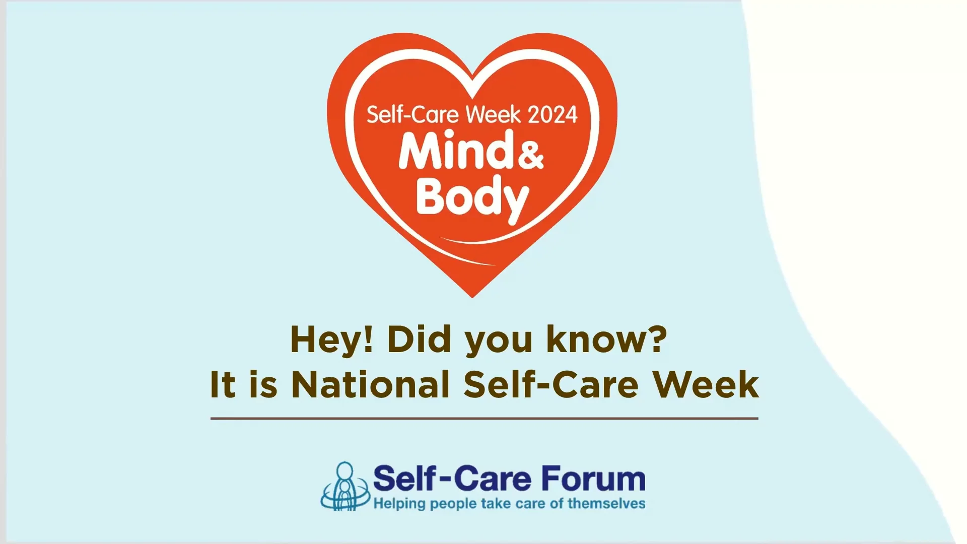 National Self Care Week - 18th - 24th November 2024