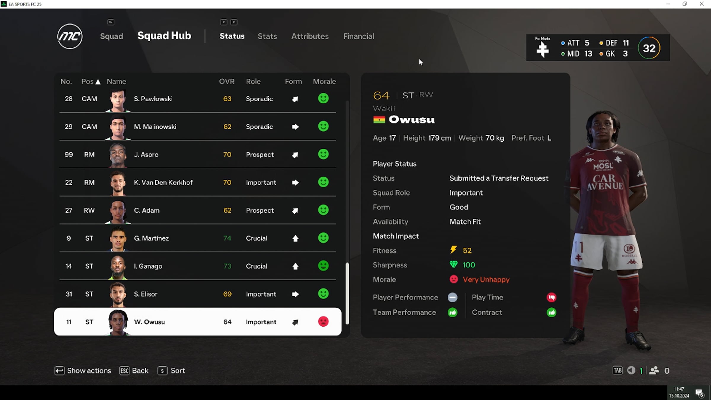 FC 25 Live Editor - Transfer Player