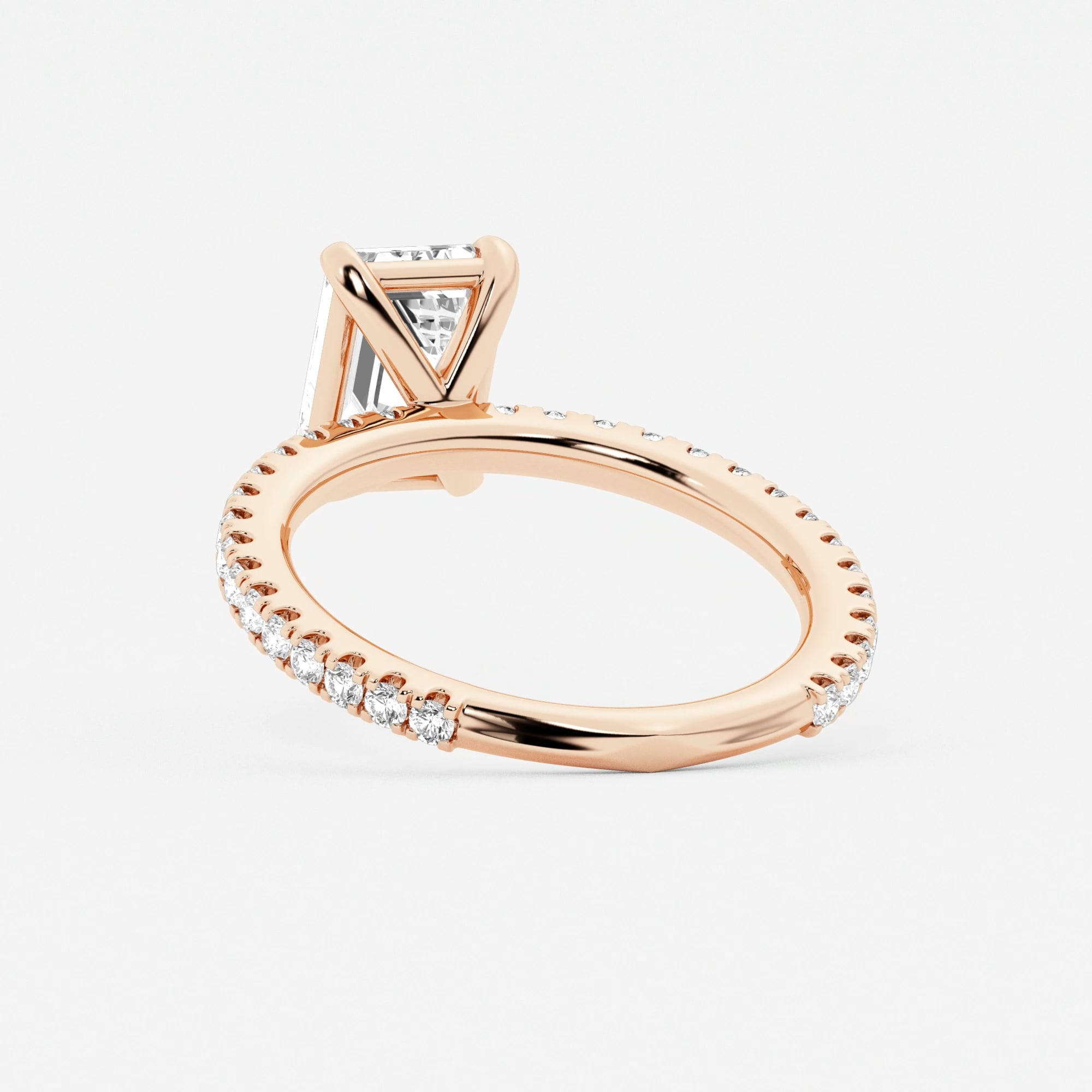 Aether 2 2/5 ctw Emerald Carbon Capture Lab Grown Diamond Pave Side Stone Engagement Ring ...