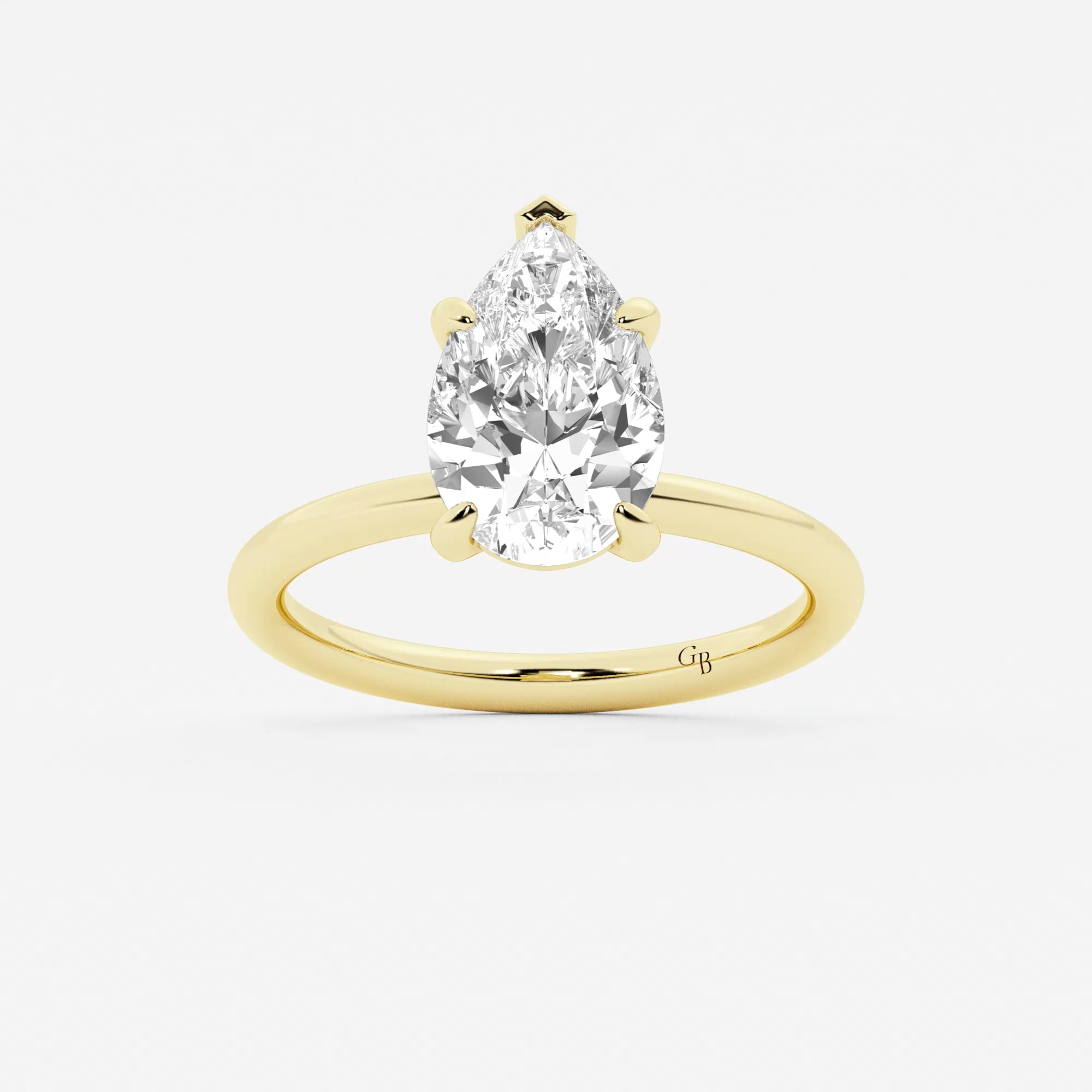 Aether 3 ctw Pear Carbon Capture Lab Grown Diamond Solitaire Engagement Ring - Grownbrilliance