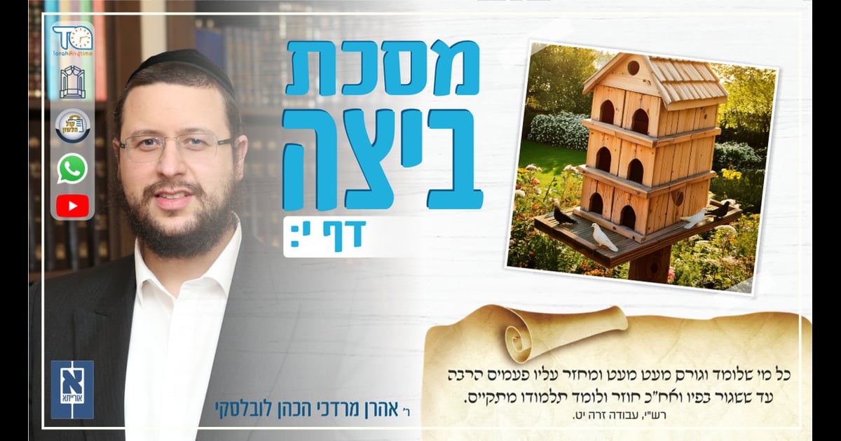 R' Aron Mordechai Lubelsky | Beitzah Daf 10b - Oraysa