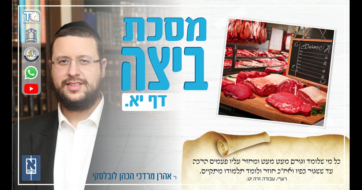 R' Aron Mordechai Lubelsky | Beitzah Daf 11a - Oraysa