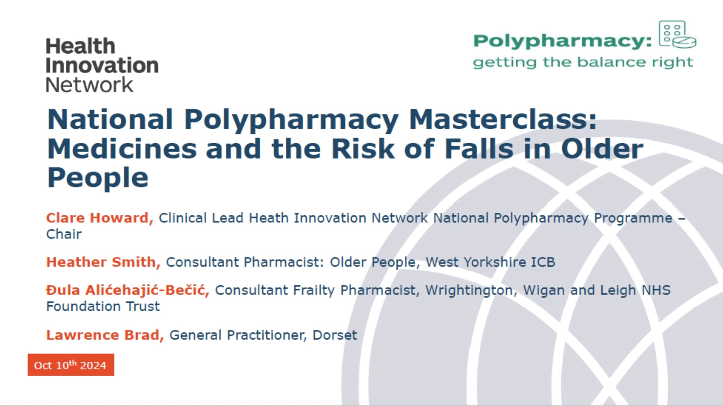 Polypharmacy Masterclass: Meds and Risk of Falls October 2024
