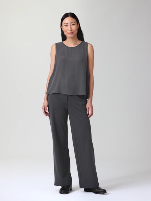 Silk Georgette Crepe Round Neck Tank | EILEEN FISHER Silk Georgette Crepe Round Neck Tank | EILEEN FISHER