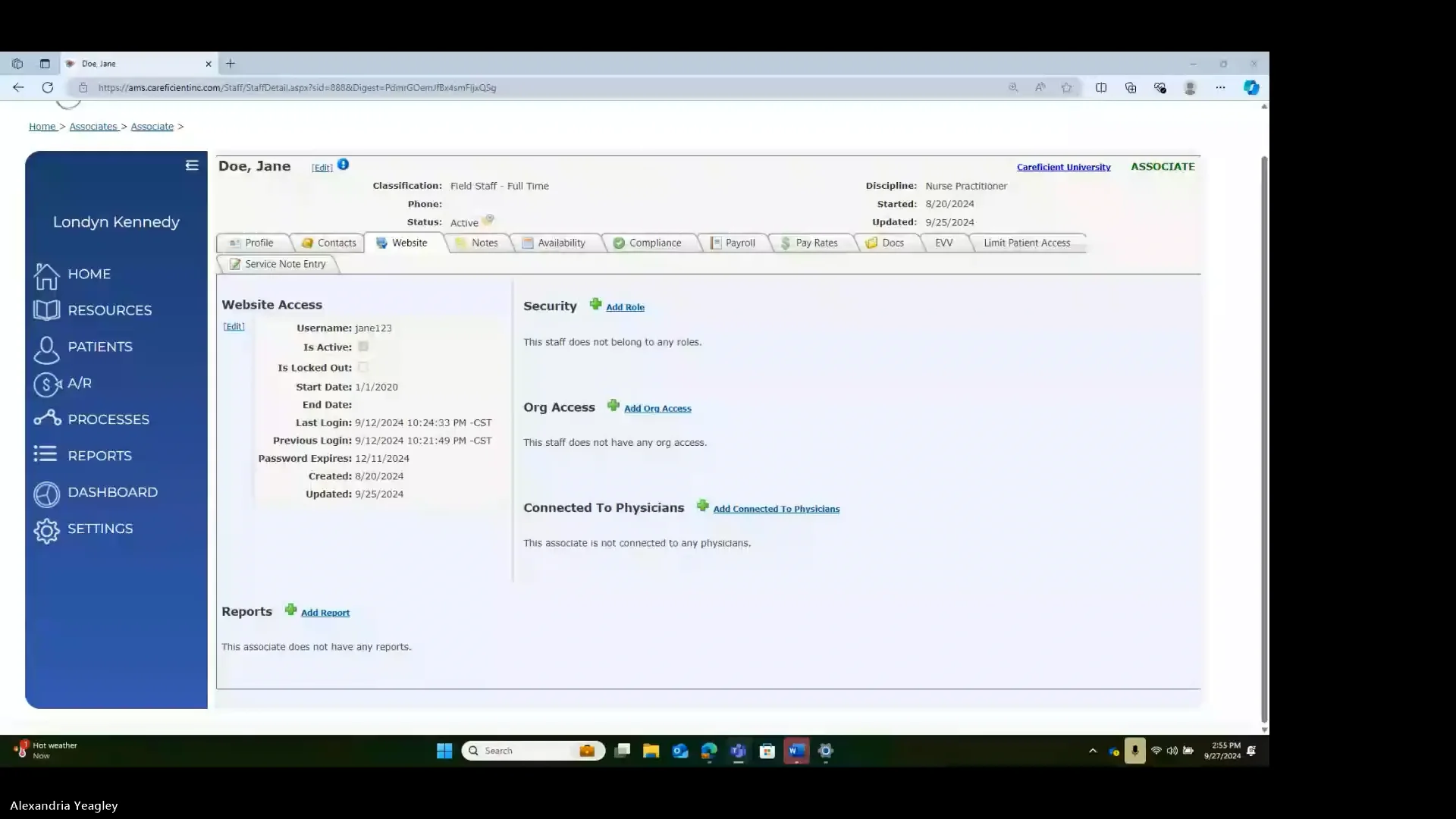 Add Org Access to an Associate
