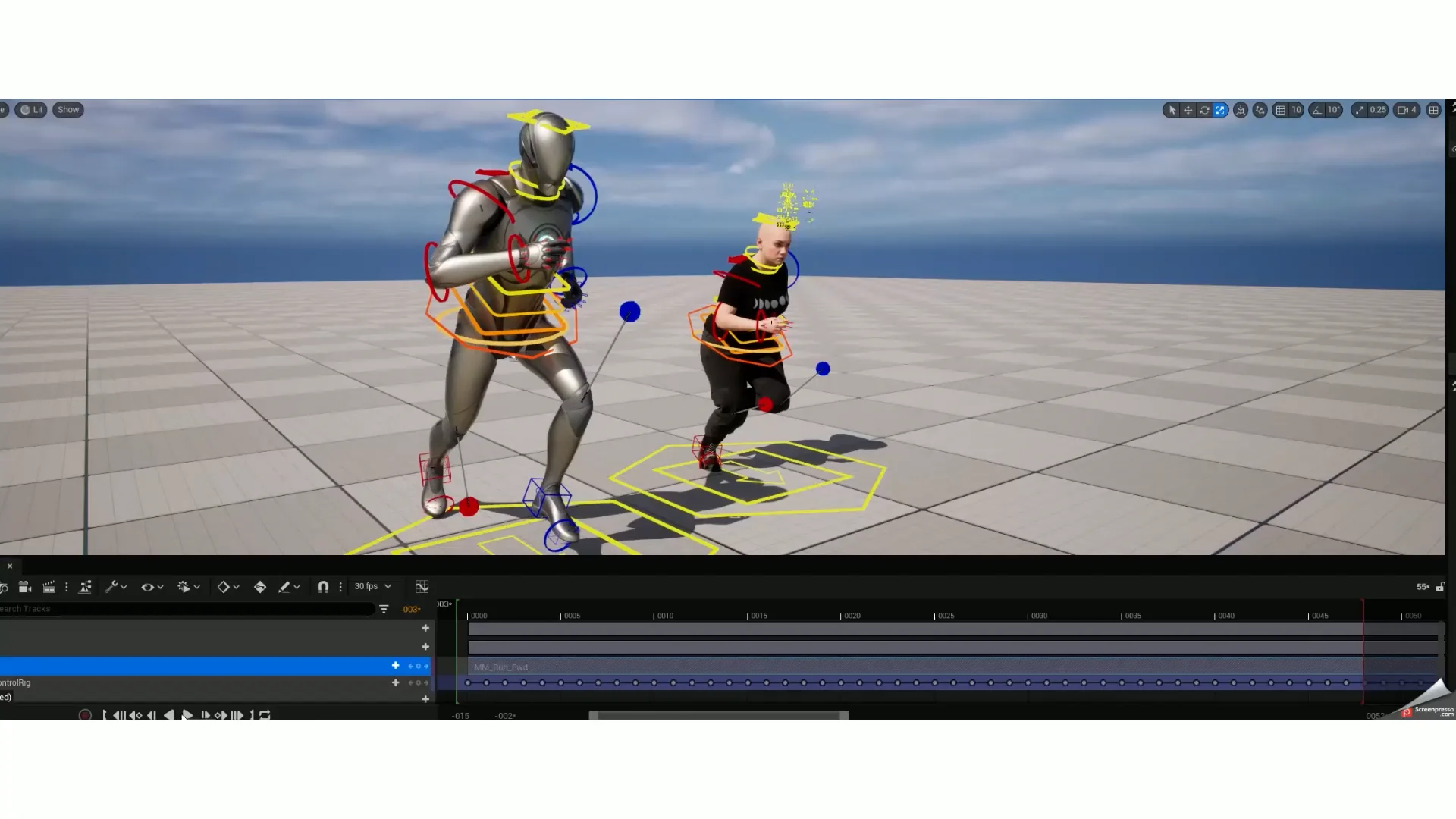 UE5 Mannequin Run Animation - Retarget to Metahuman Control Rig.