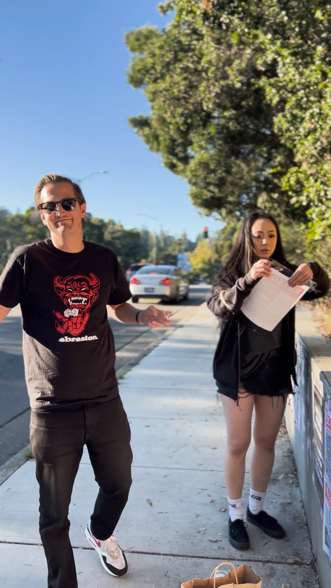 Jonathan Hirsch confronts a couple he accused of tearing down his pro ...