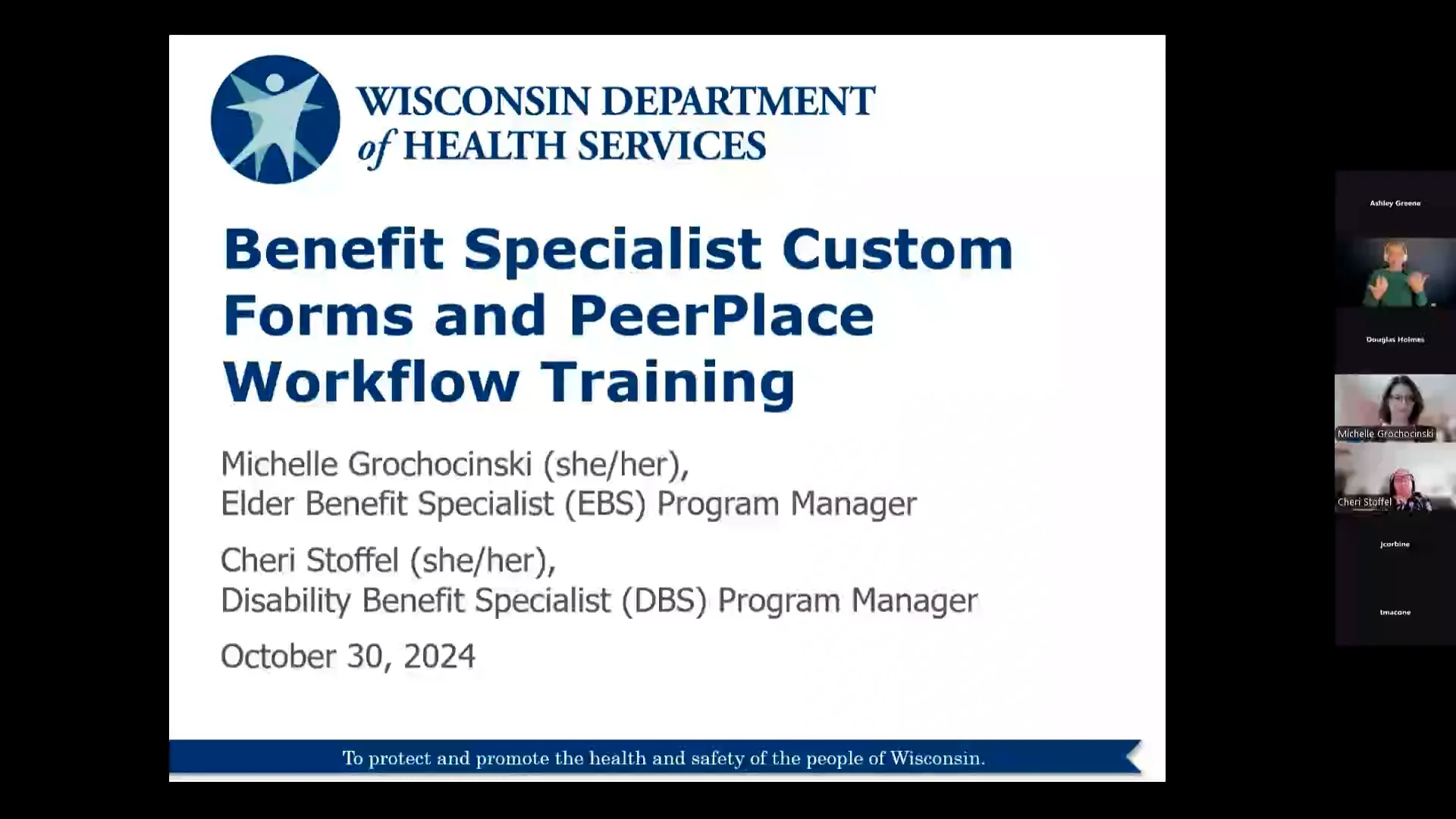 Benefit Specialist Custom Forms and PeerPlace Workflow Training