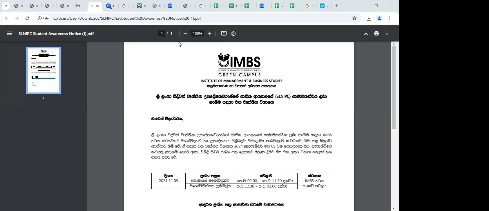 2024.11.02 SLNIPC Exam Paper Discussion