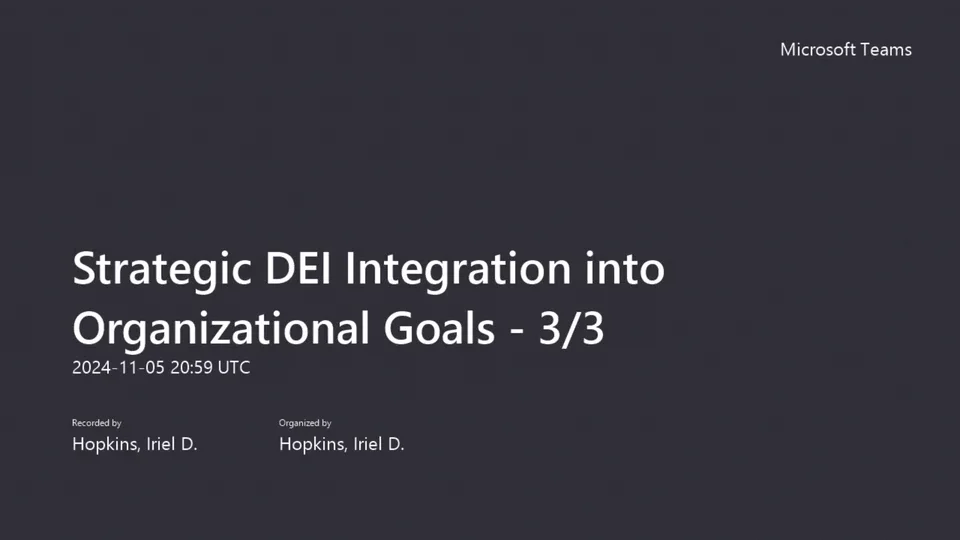 Strategic DEI Integration into Organizational Goals - 3/3