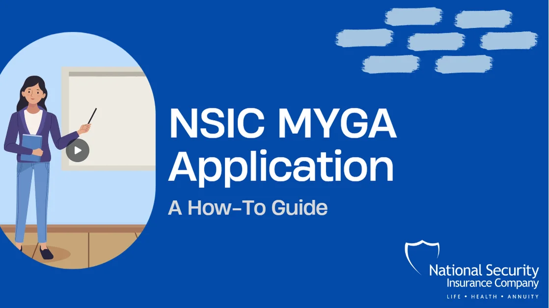 NSIC MYGA Application Tutorial