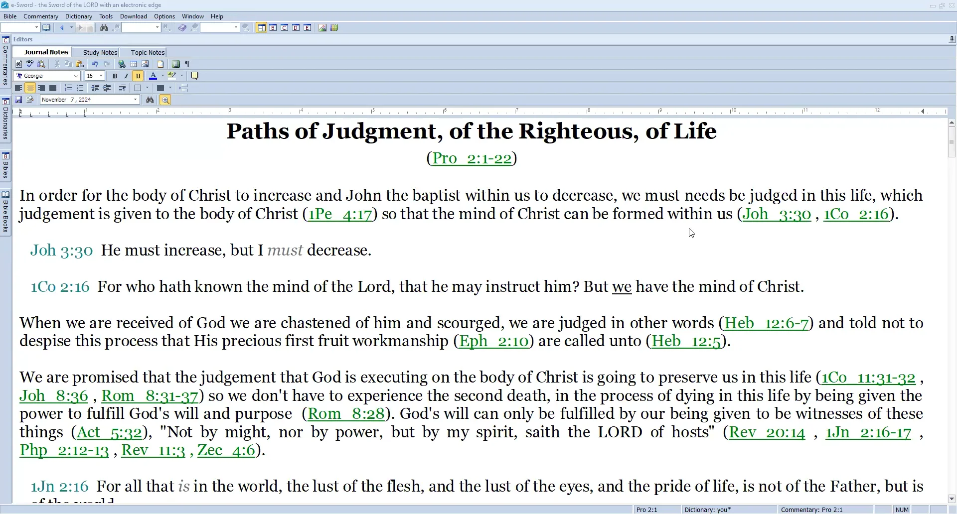 Proverbs 2:1-22 – Paths of Judgment, of the Righteous, of Life