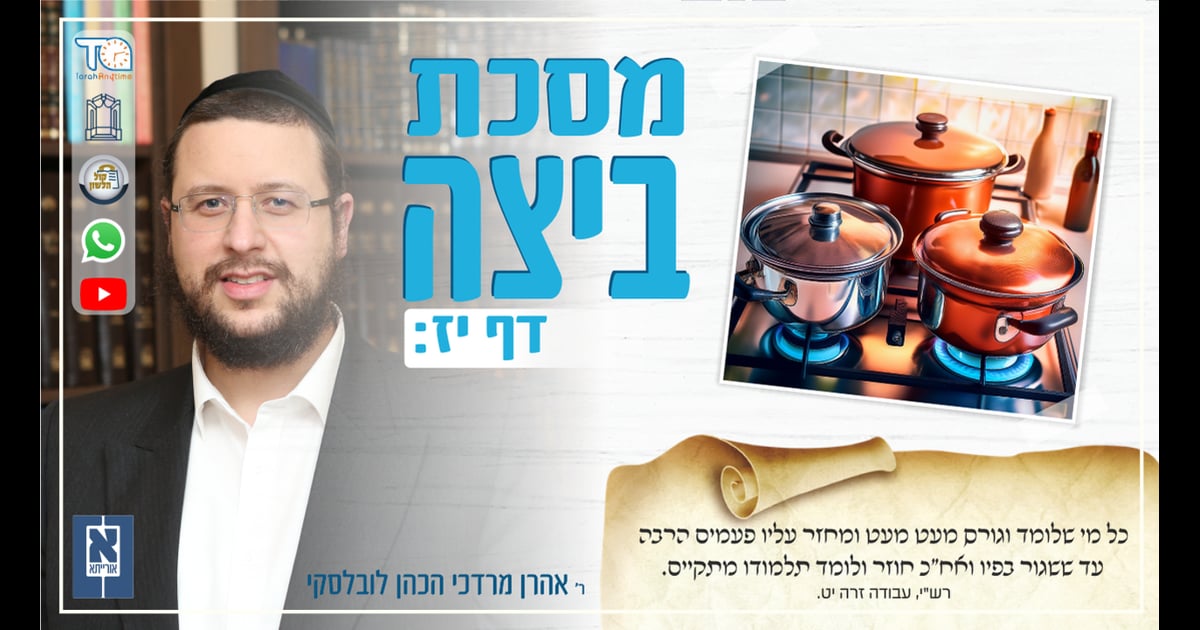 R' Aron Mordechai Lubelsky | Beitzah Daf 17b - Oraysa