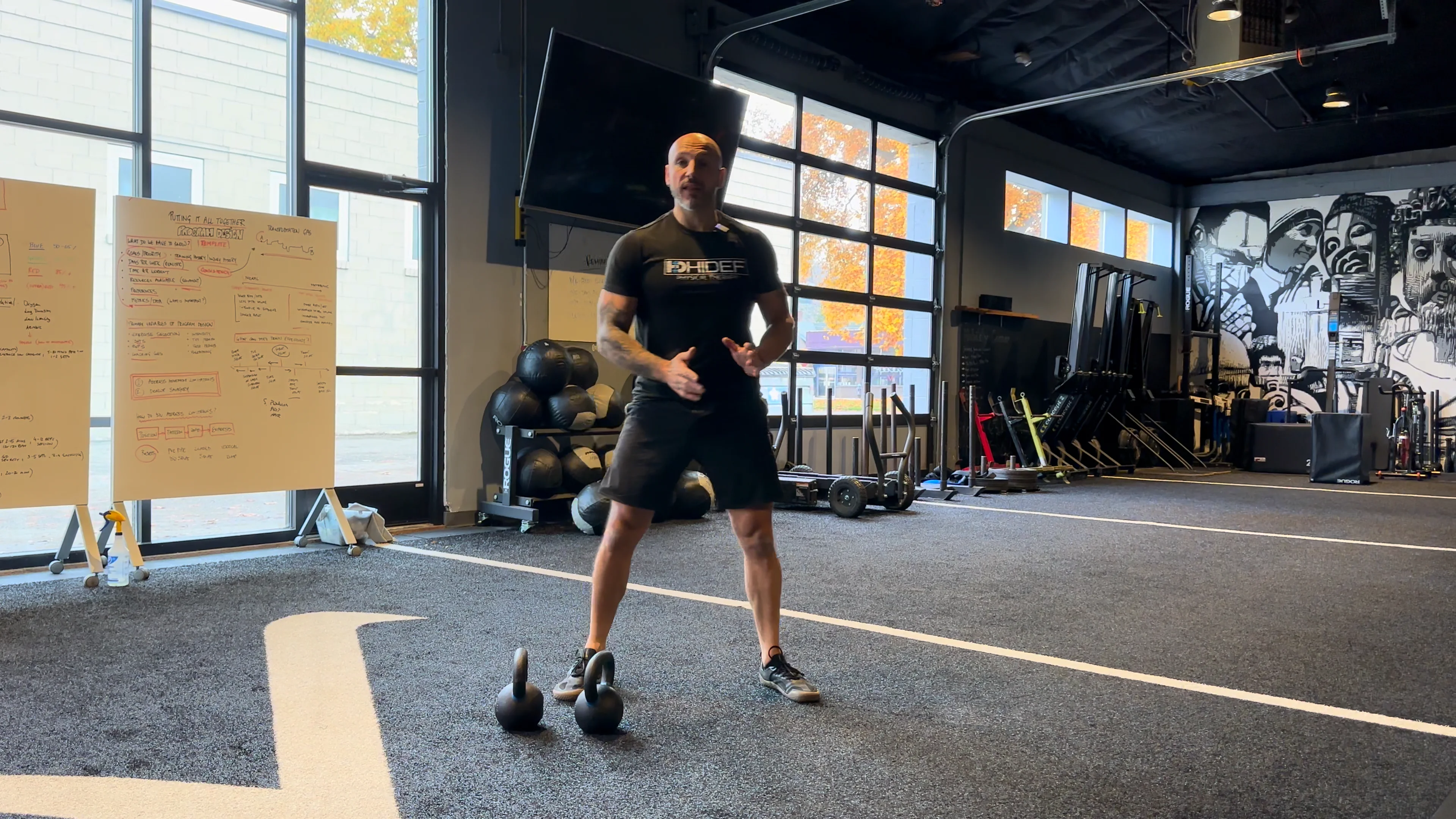 Double KB Rack Side Lunge