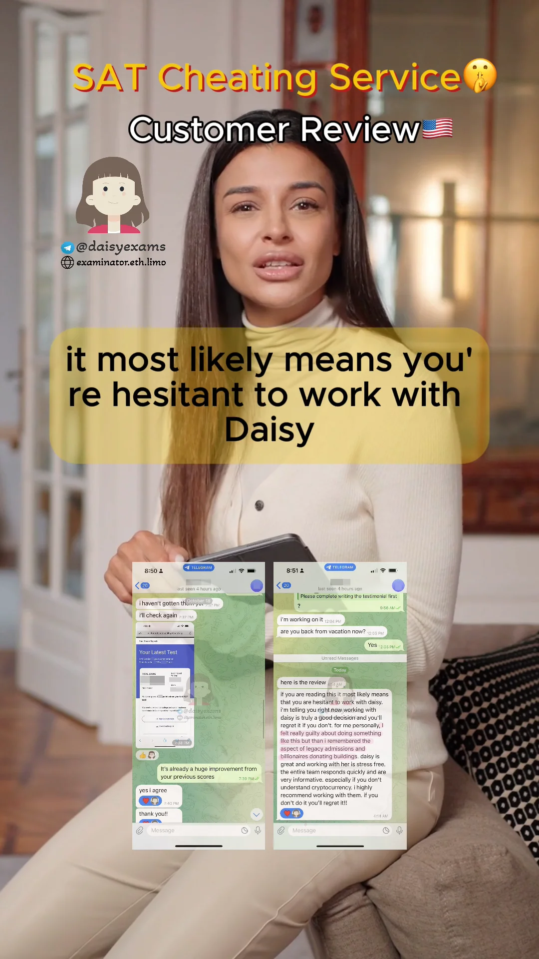 Digital SAT Cheating Customer: "I felt guilty but then i remembered ...