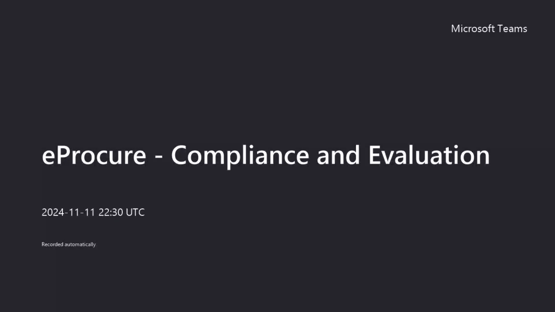 eProcure - Compliance and Evaluation