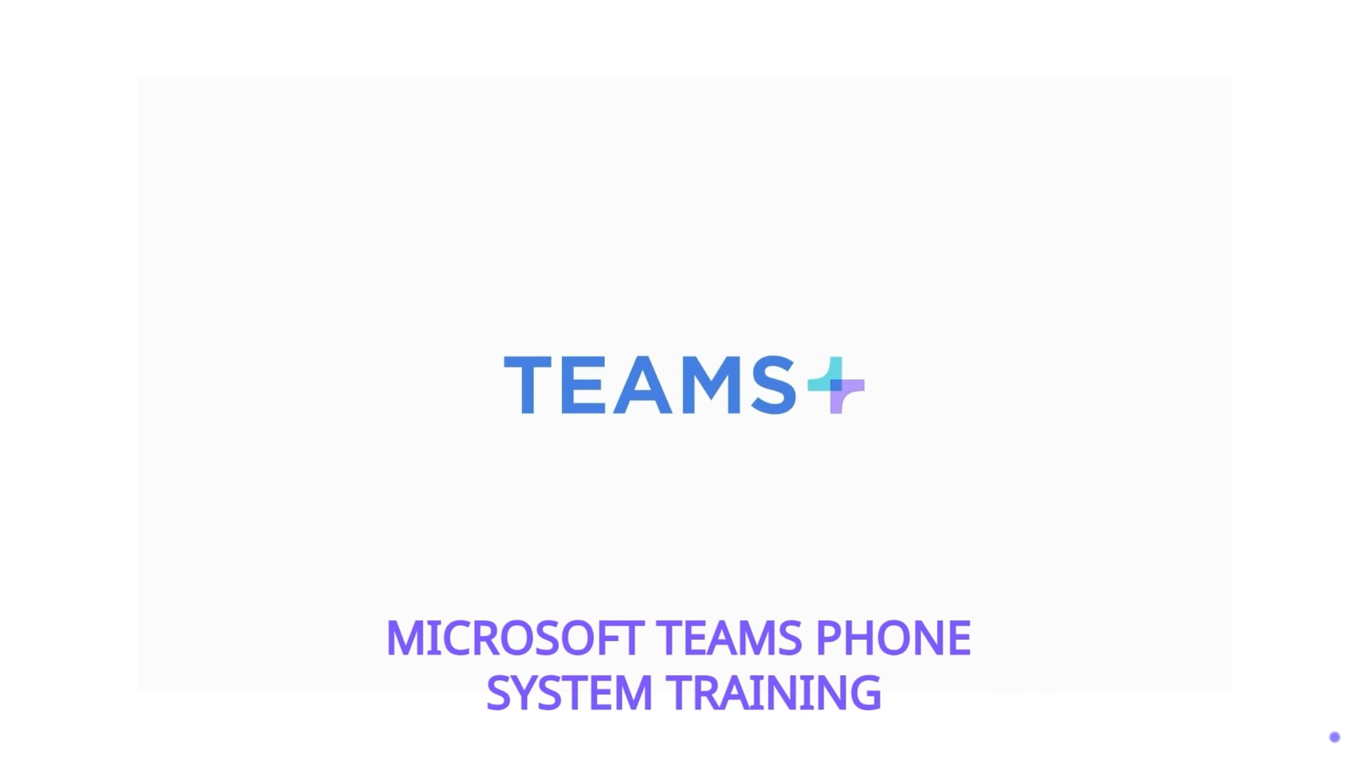 MS Teams Phone System Training