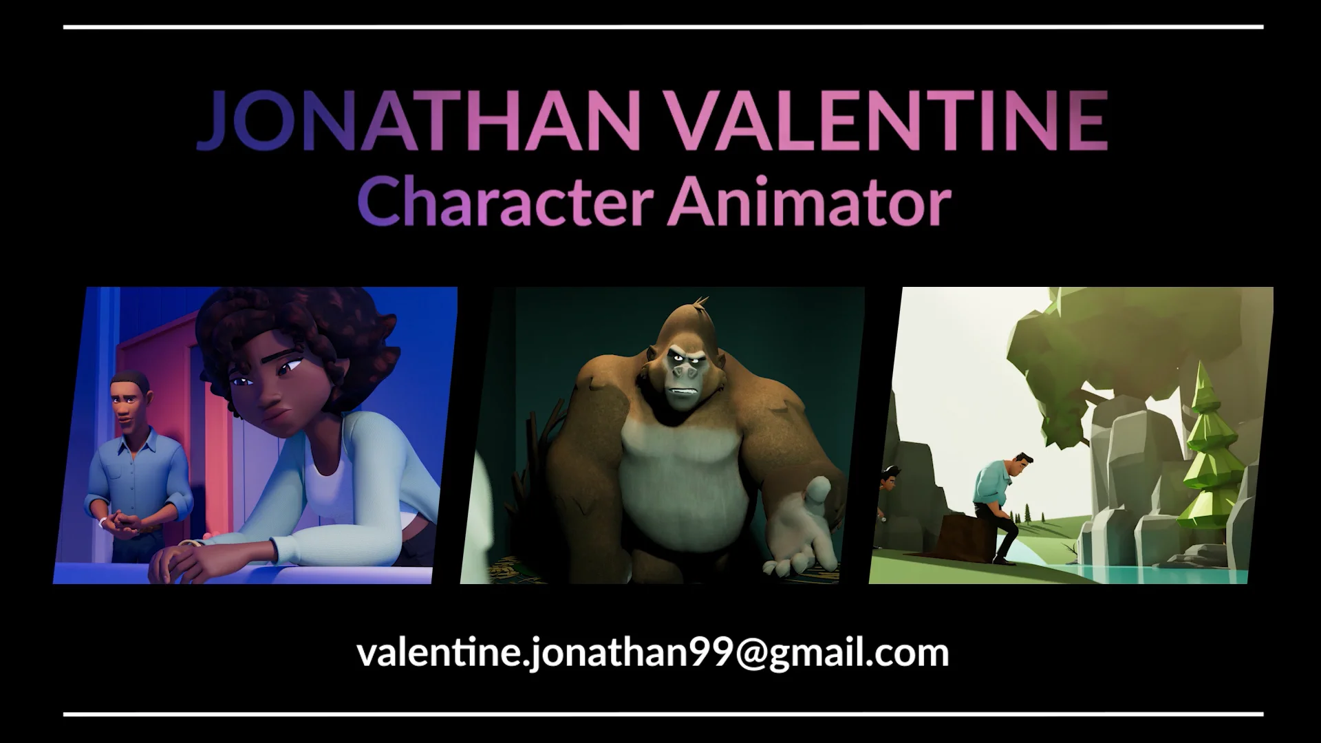 Jonathan Valentine 3D Character Animation Reel